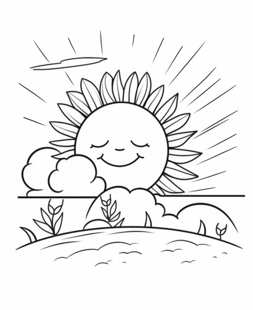 Sun Color Sheets (Free + Printable)