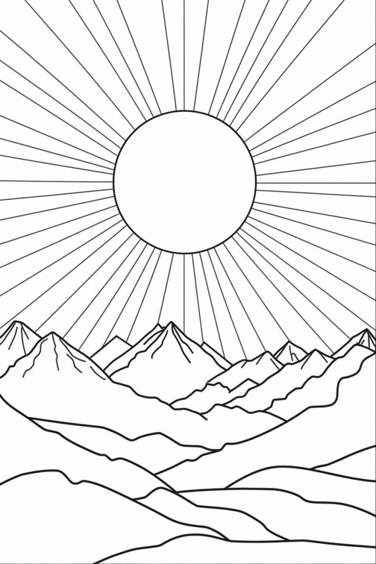 Sunset Coloring Sheets (Free & Printable) | Kokoprint.com