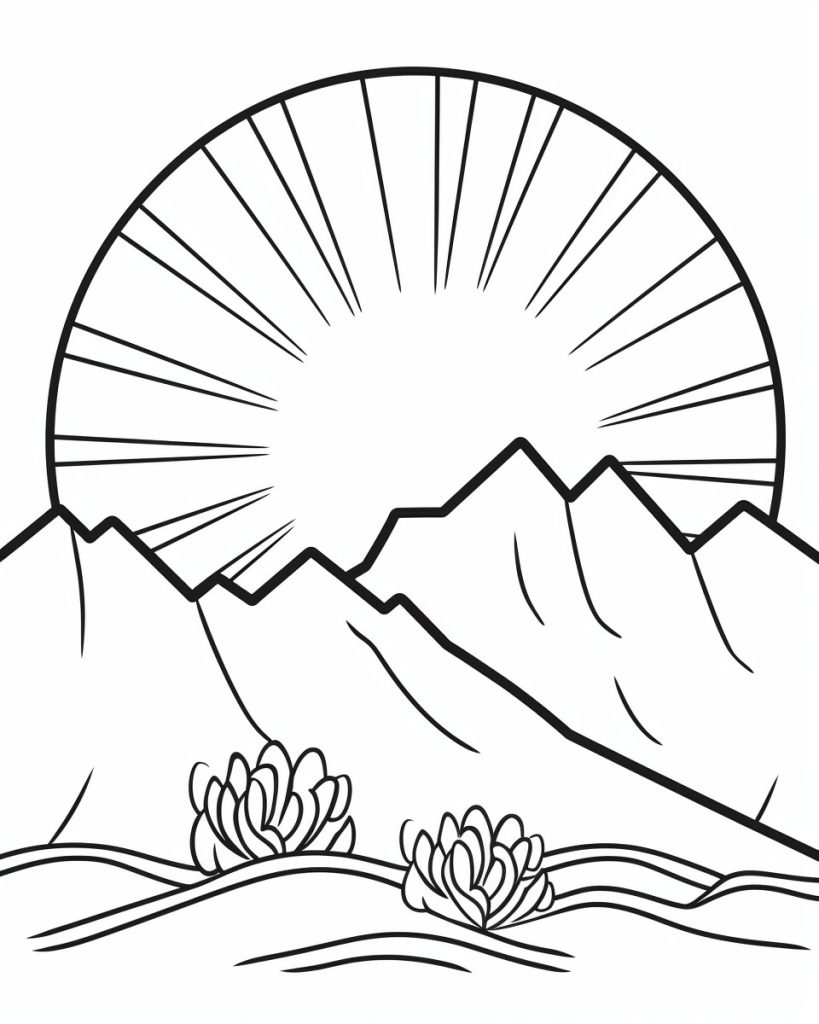 Sunset Coloring Sheets (Free & Printable) | Kokoprint.com