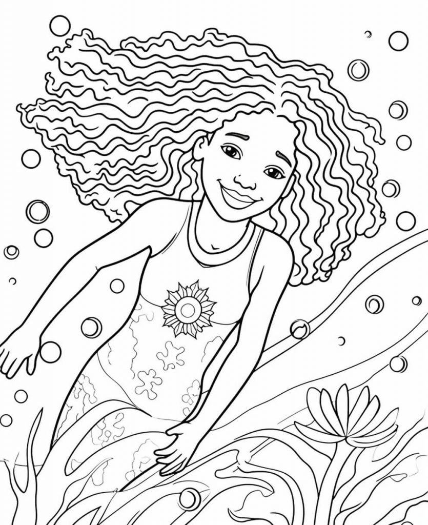 Swimming Color Sheet (Free & Printable)