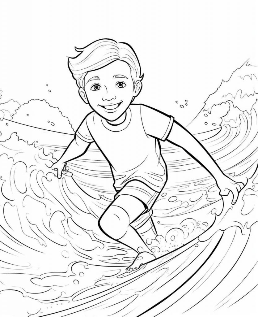 Swimming Color Sheet (Free & Printable)