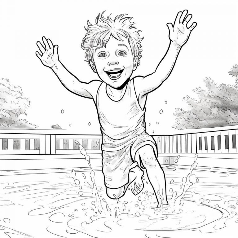 Swimming Color Sheet (Free & Printable)