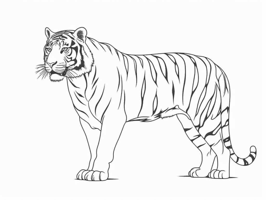 Tiger Color Sheets (Free + Printable)