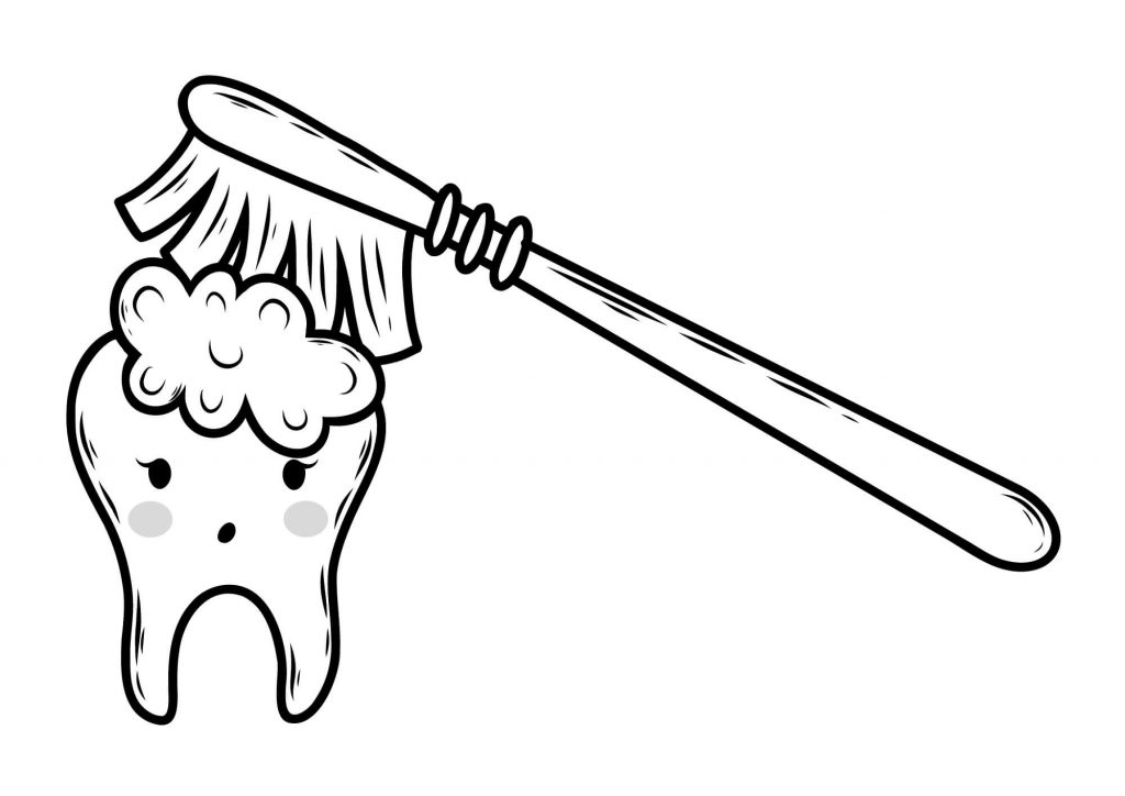 Toothbrush Coloring Sheet (Free & Printable) | Kokoprint.com