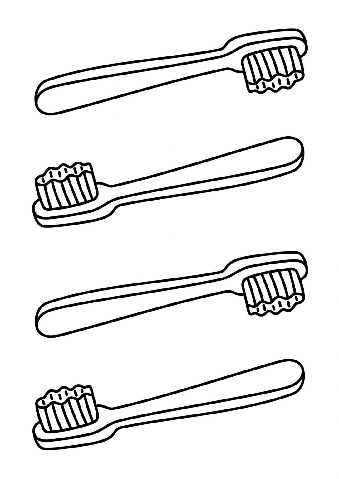 Toothbrush Coloring Sheet (Free & Printable) | Kokoprint.com