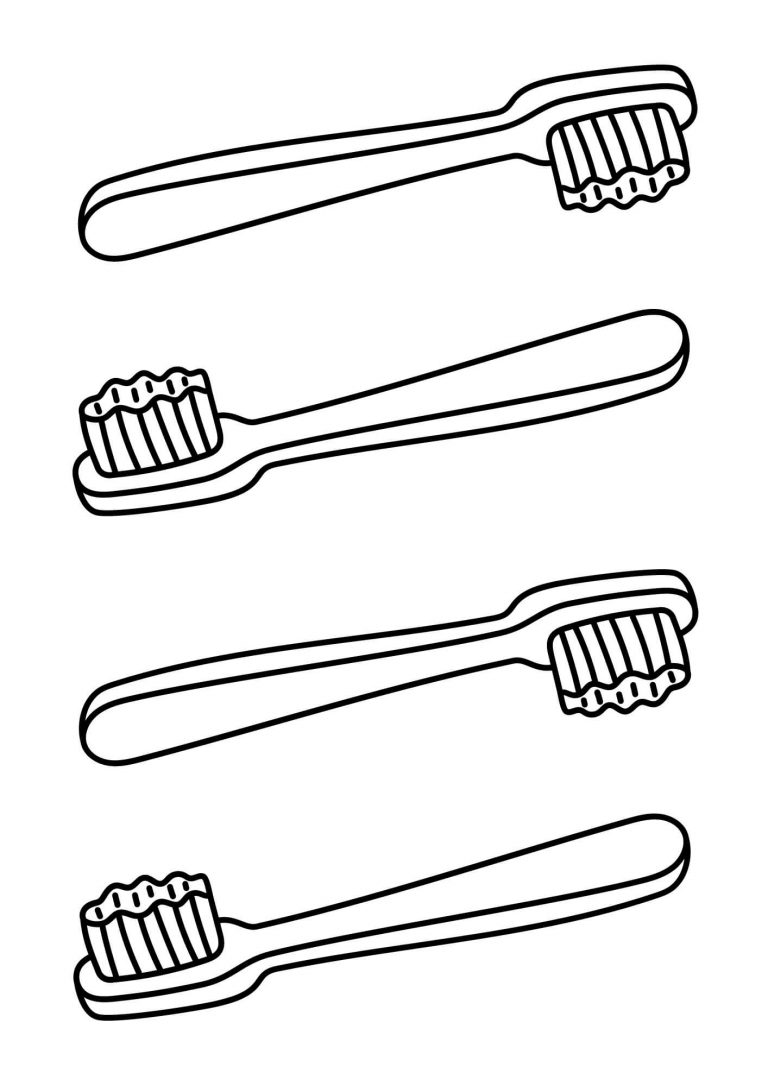 Toothbrush Coloring Sheet (Free & Printable) | Kokoprint.com