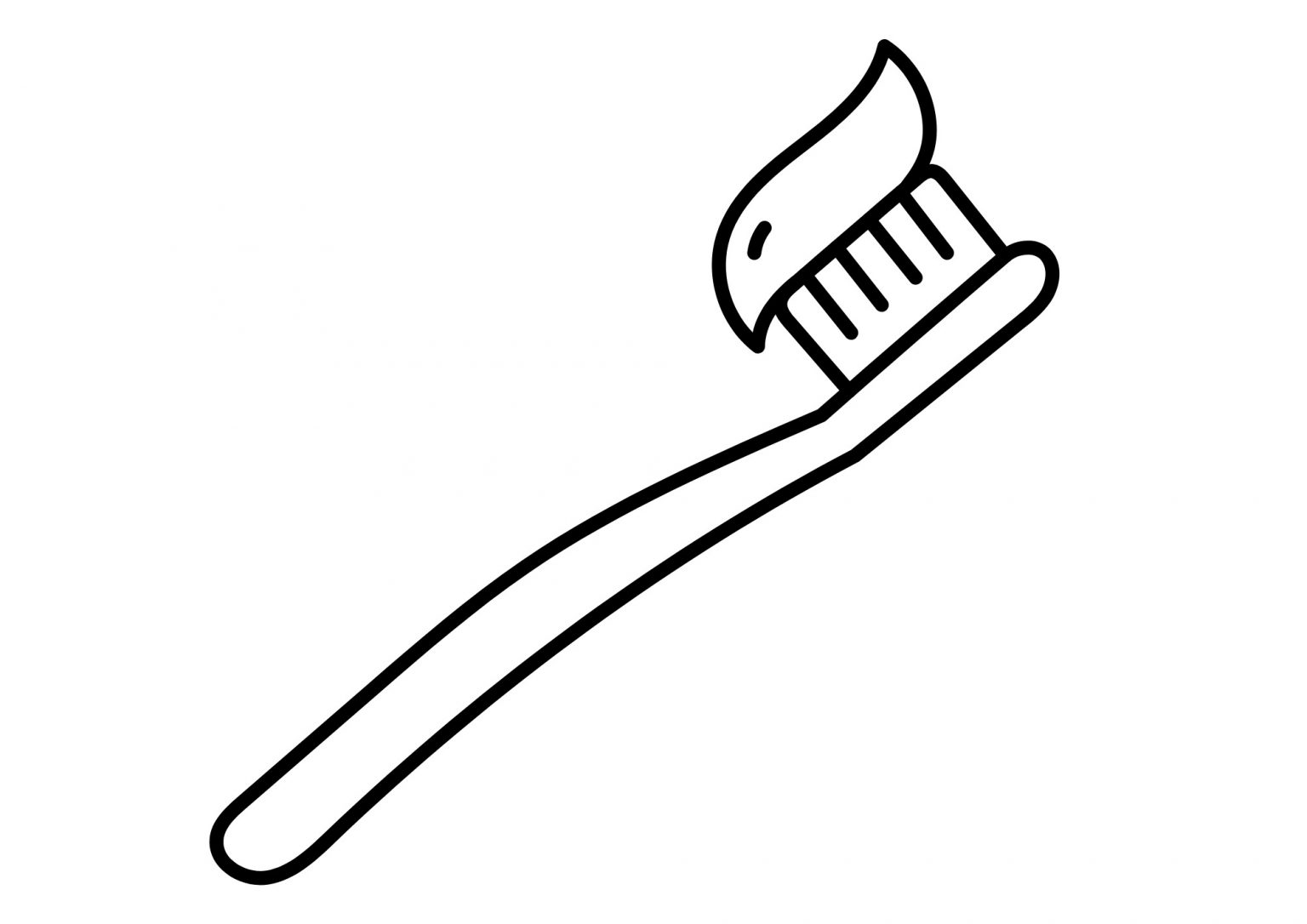 Toothbrush Coloring Sheet (Free & Printable) | Kokoprint.com