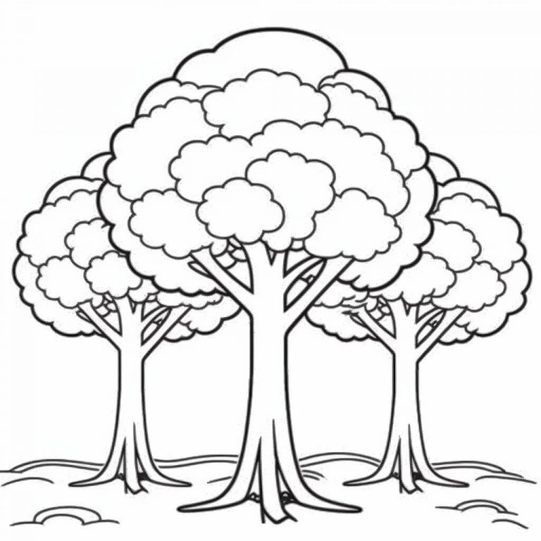 Trees Color Sheets (Free + Printable) | Kokoprint.com