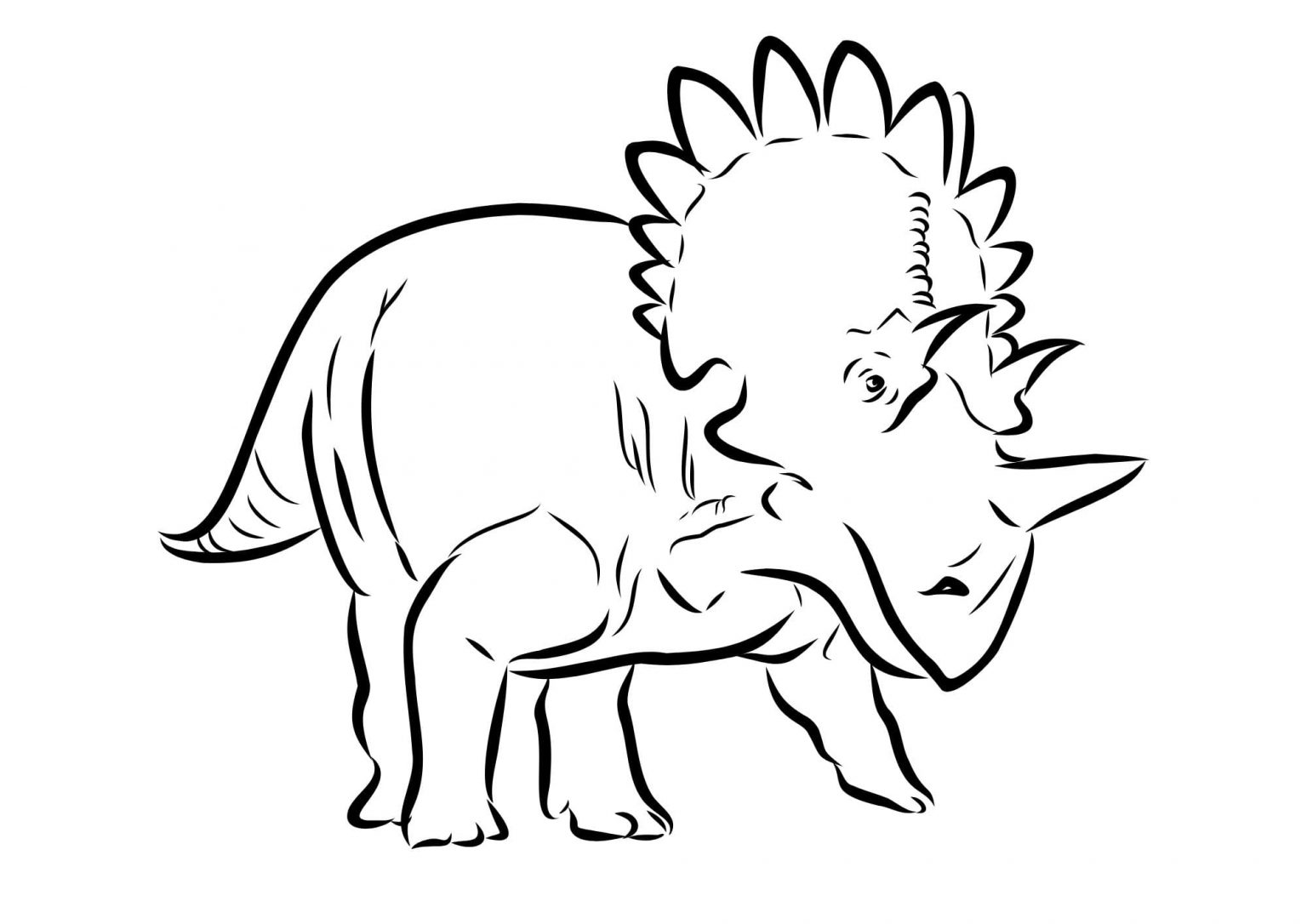 Triceratops Color Sheet (Free + Printable)