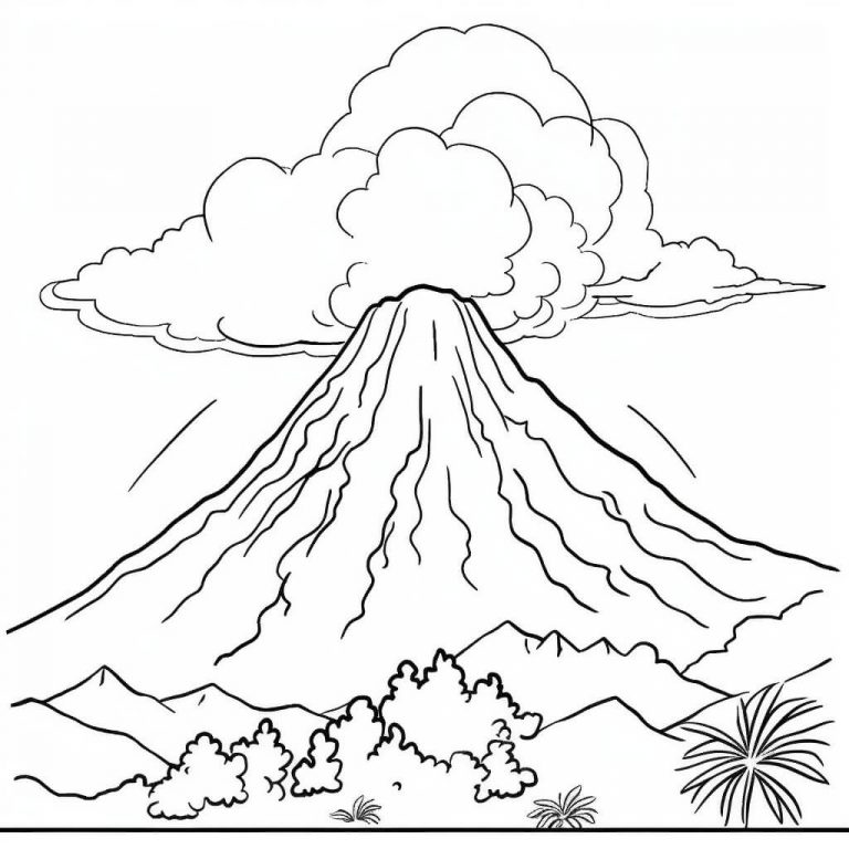 Volcano Color Sheets (Free + Printable) | Kokoprint.com