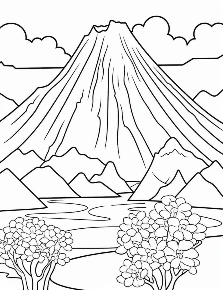 Volcano Color Sheets (Free + Printable) | Kokoprint.com