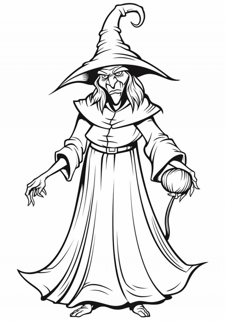 Witch Color Sheets (Free + Printable)