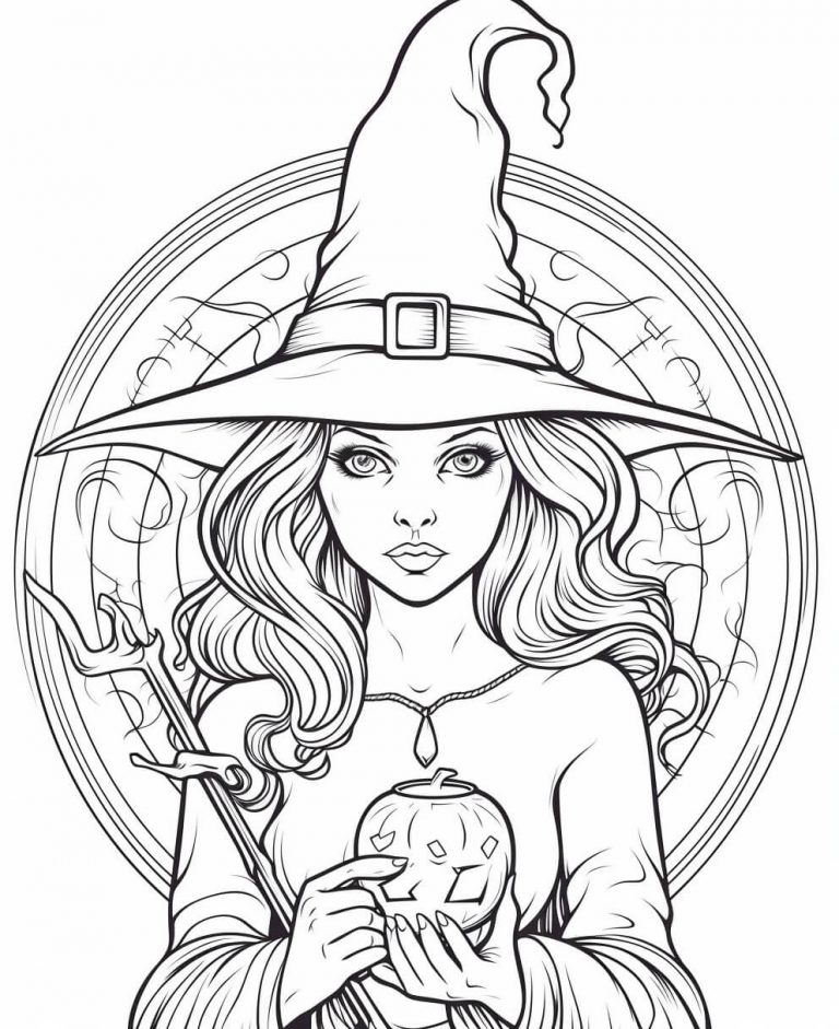 Witch Color Sheets (Free + Printable)