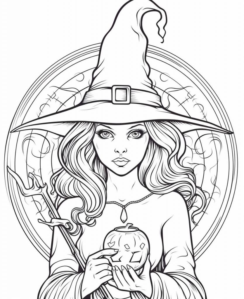 Witch Color Sheets (Free + Printable)