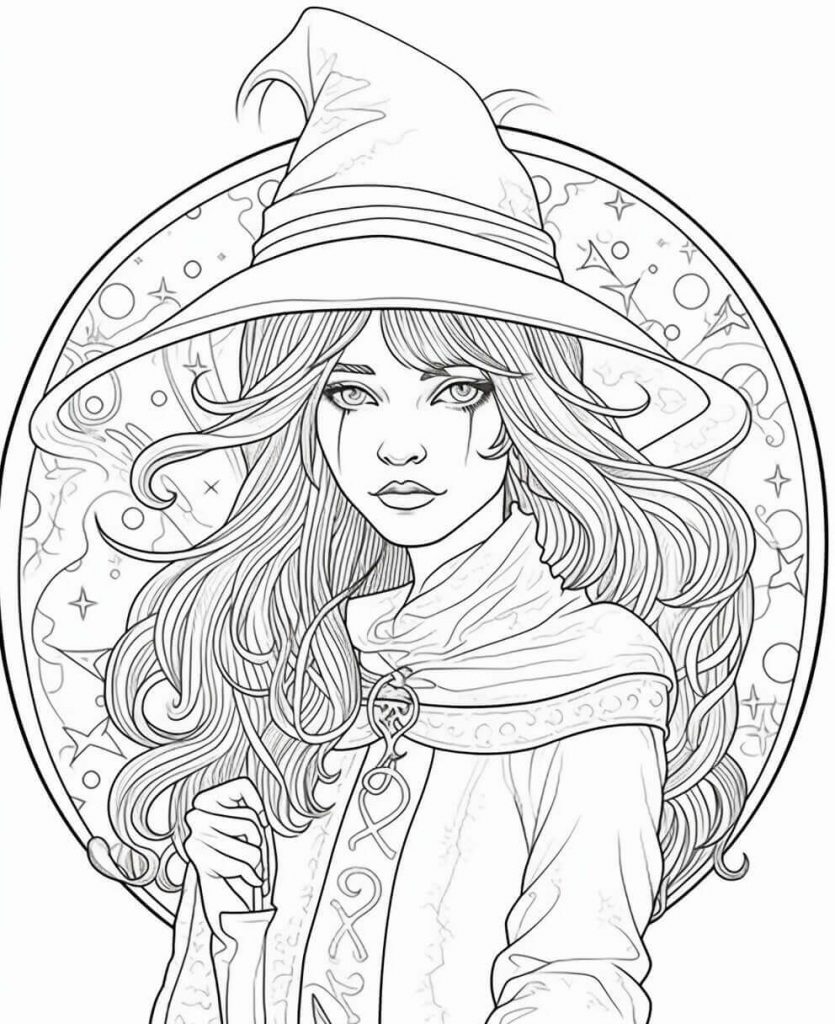 Witch Color Sheets (Free + Printable)