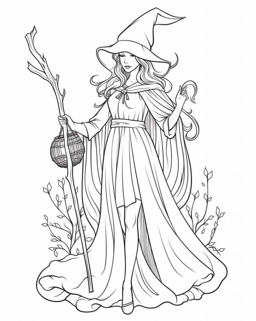 Witch Color Sheets (Free + Printable)