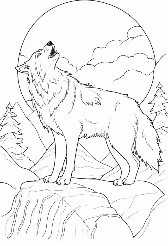 Wolf Color Sheets (Free + Printable)