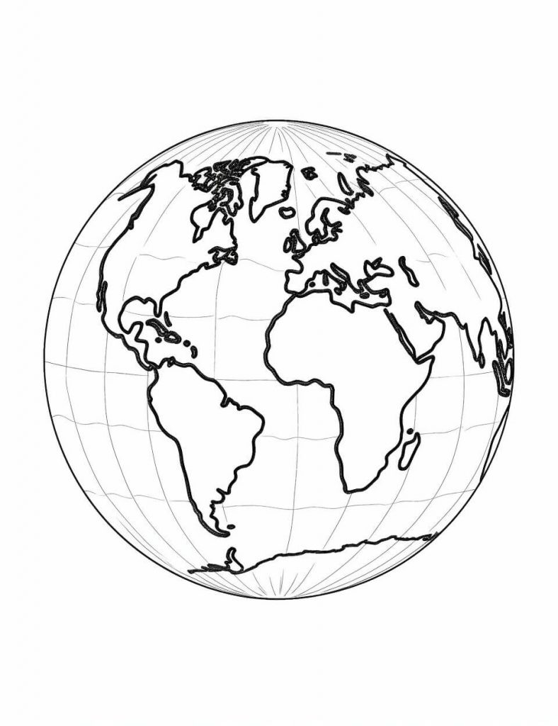 World Map Coloring Sheet (Free & Printable) | Kokoprint.com