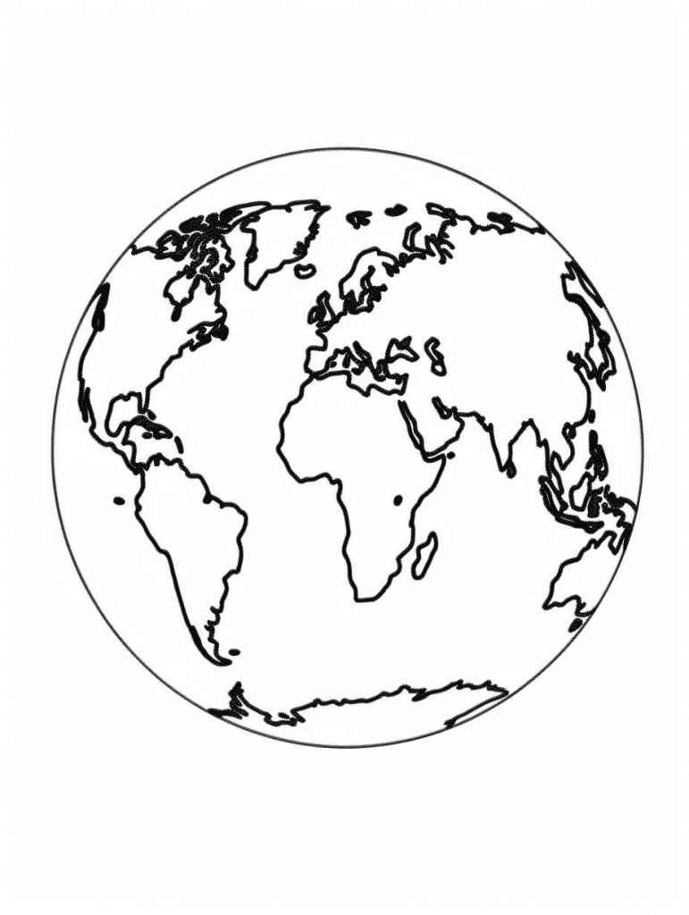 World Map Coloring Sheet (Free & Printable) | Kokoprint.com
