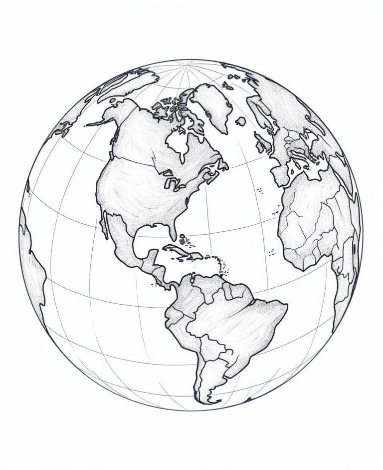 World Map Coloring Sheet (Free & Printable) | Kokoprint.com