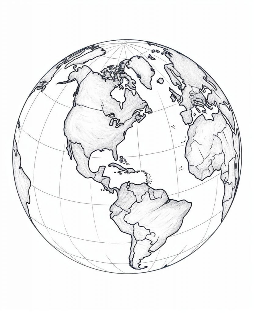 World Map Coloring Sheet (Free & Printable) | Kokoprint.com