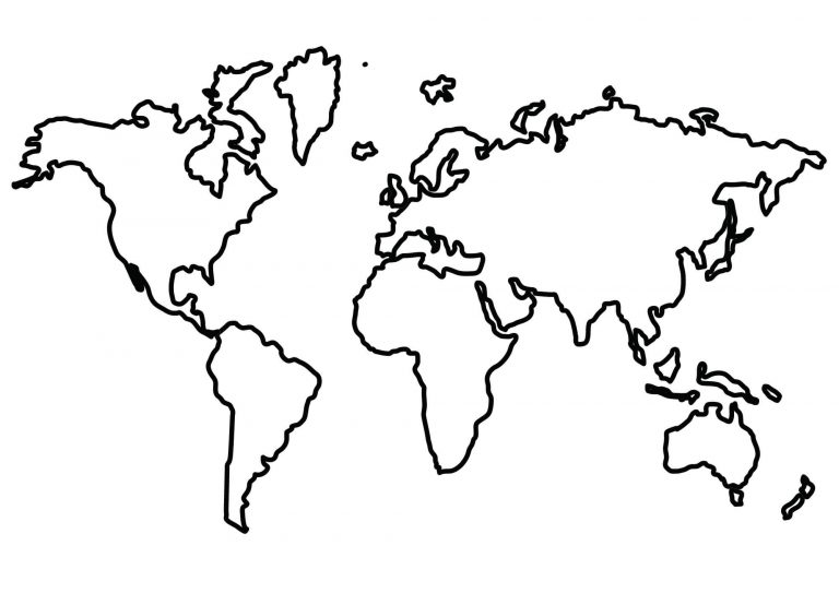 World Map Coloring Sheet (Free & Printable) | Kokoprint.com