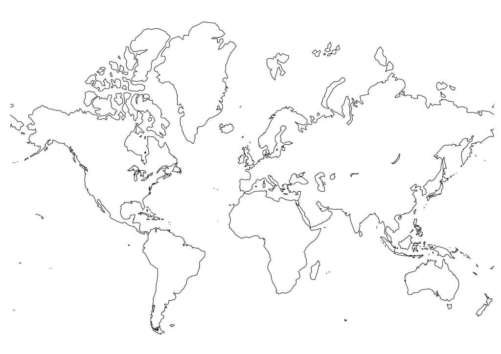 World Map Coloring Sheet (Free & Printable) | Kokoprint.com
