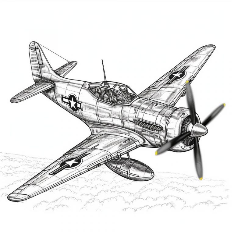 WW2 Airplane Color Sheets (Free & Printable)