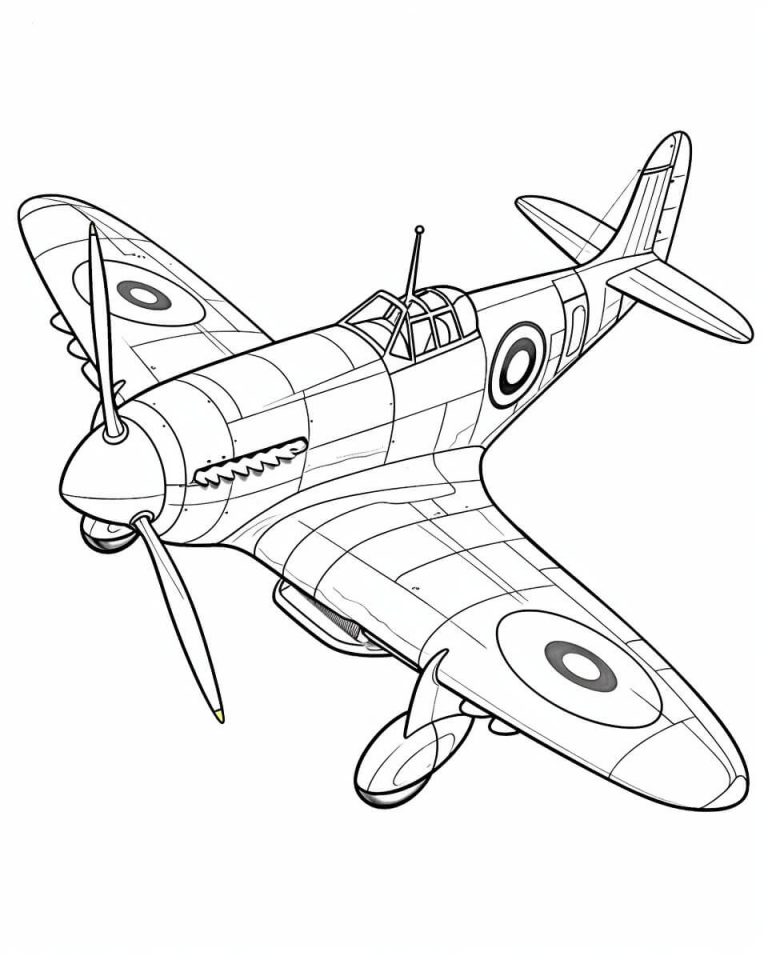 WW2 Airplane Color Sheets (Free & Printable)