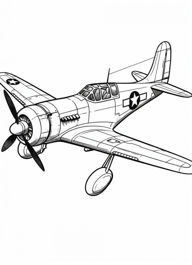 WW2 Airplane Color Sheets (Free & Printable)