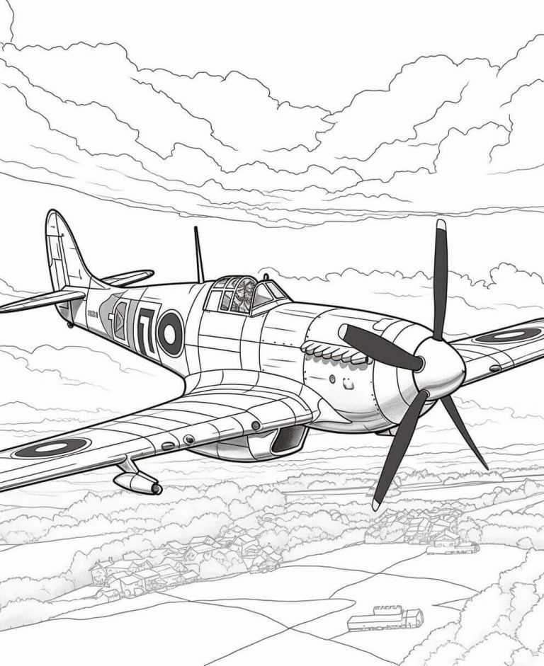 WW2 Airplane Color Sheets (Free & Printable)