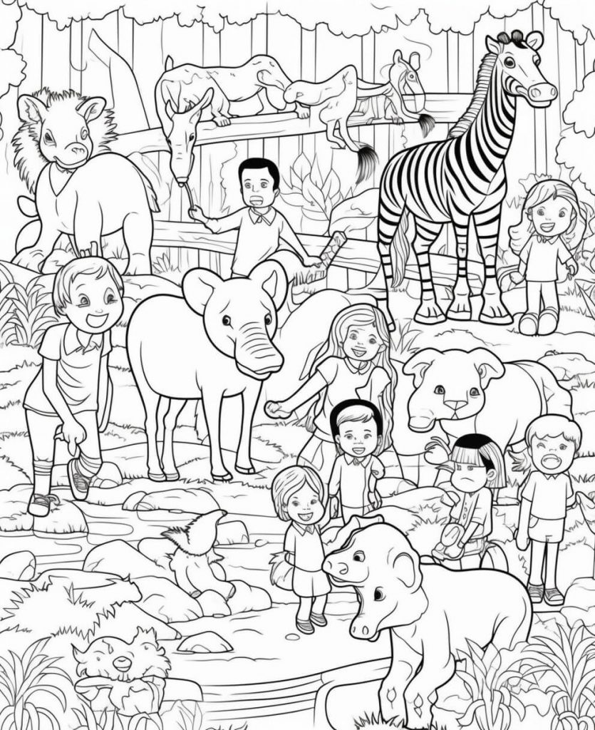 Zoo animals coloring sheets (free + printable)