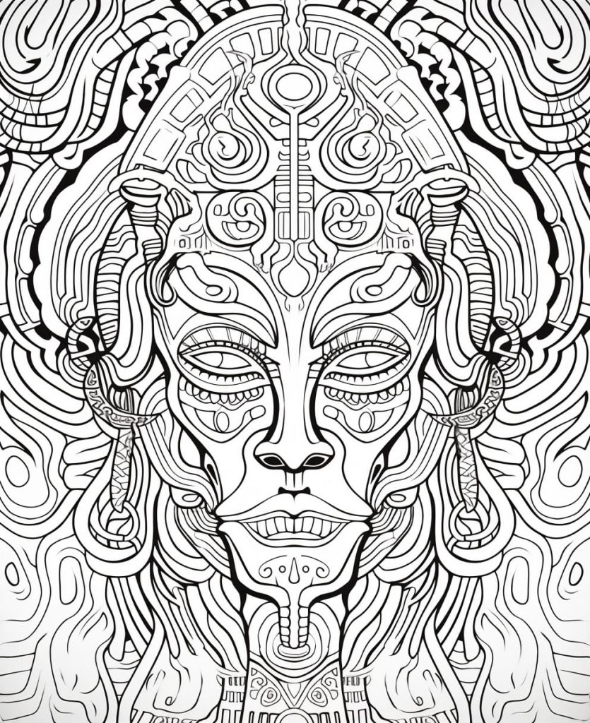 Easy trippy coloring pages for adults - Kokoprint.com