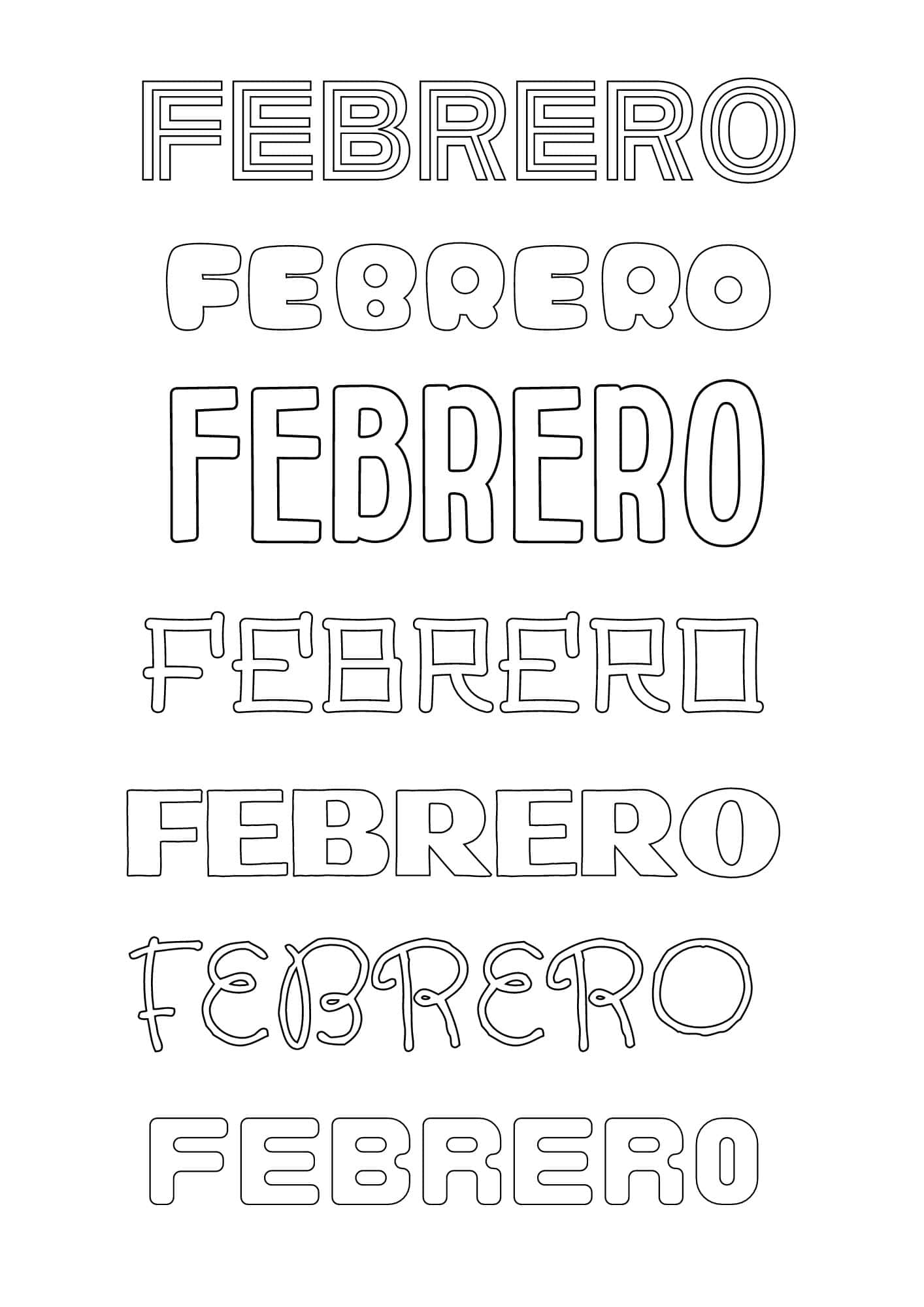 Febrero | Dibujos para imprimir y colorear (gratis) - Kokoprint.com