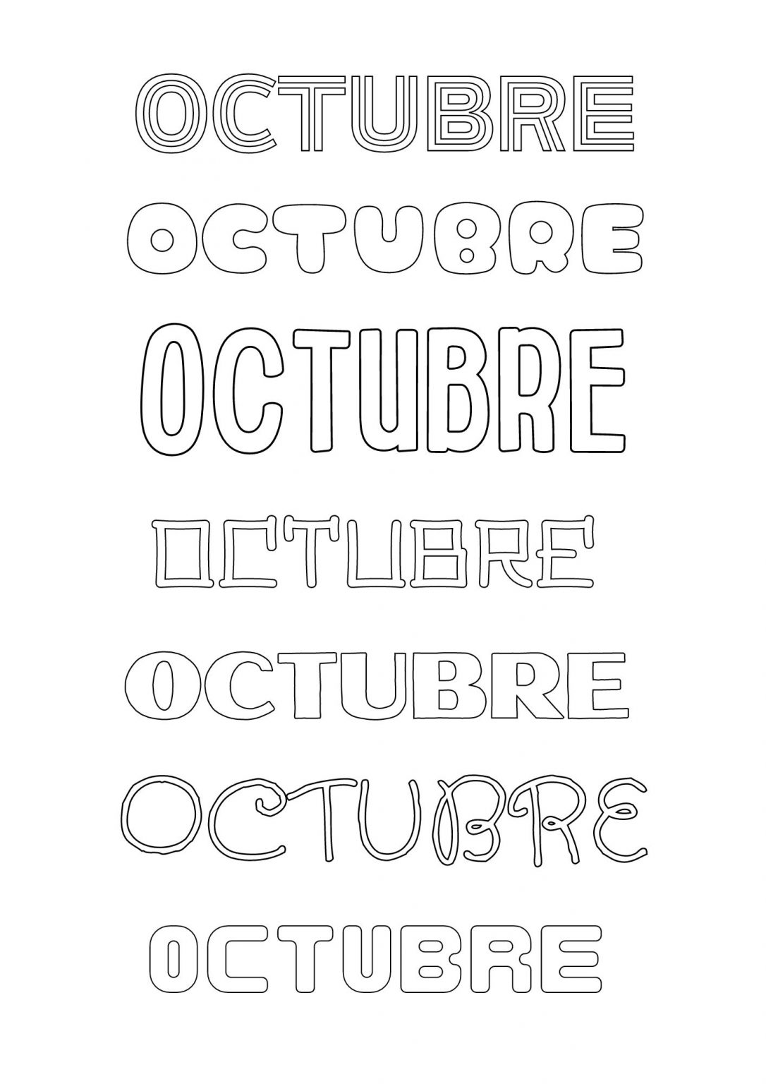 Octubre | Dibujos para imprimir y colorear (gratis) - Kokoprint.com
