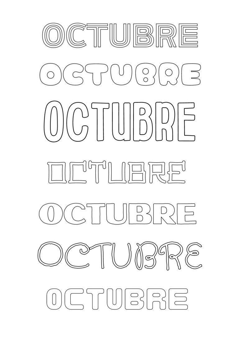 Octubre | Dibujos para imprimir y colorear (gratis) - Kokoprint.com