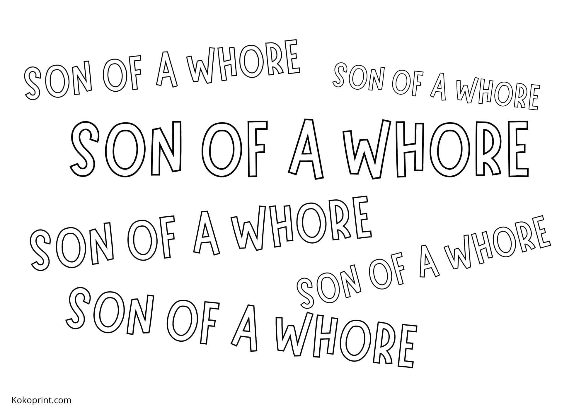 Offensive vulgar coloring pages - Kokoprint.com