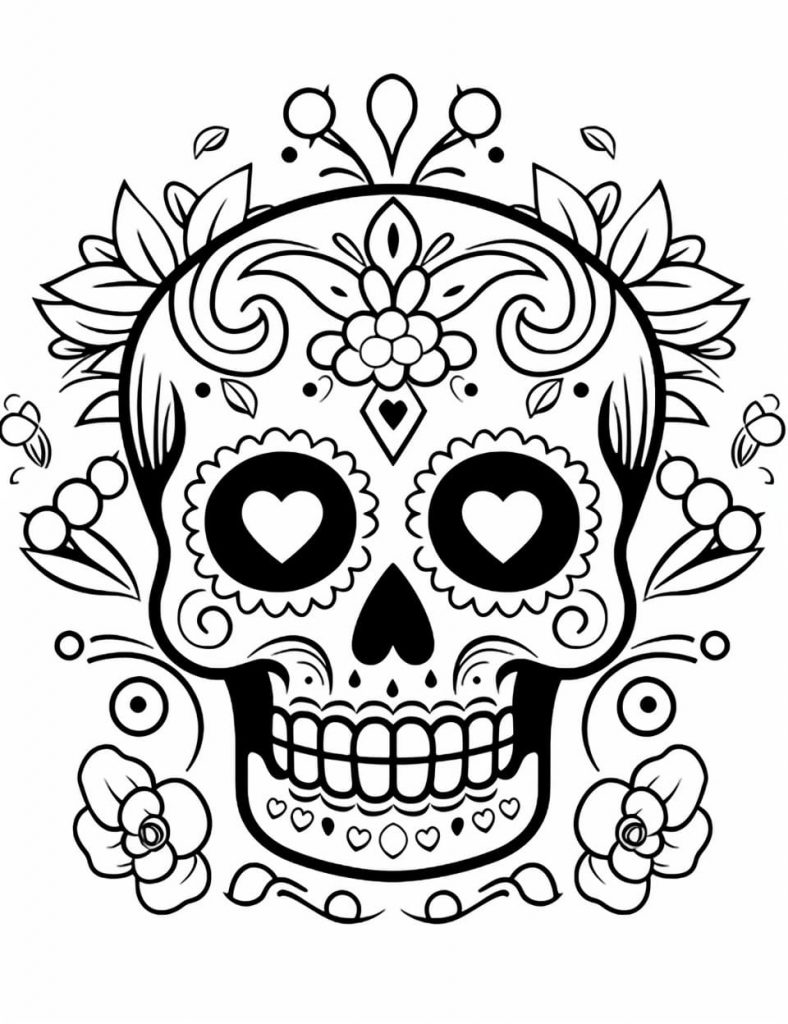 Día de los muertos Color Sheet (Free + Printable)