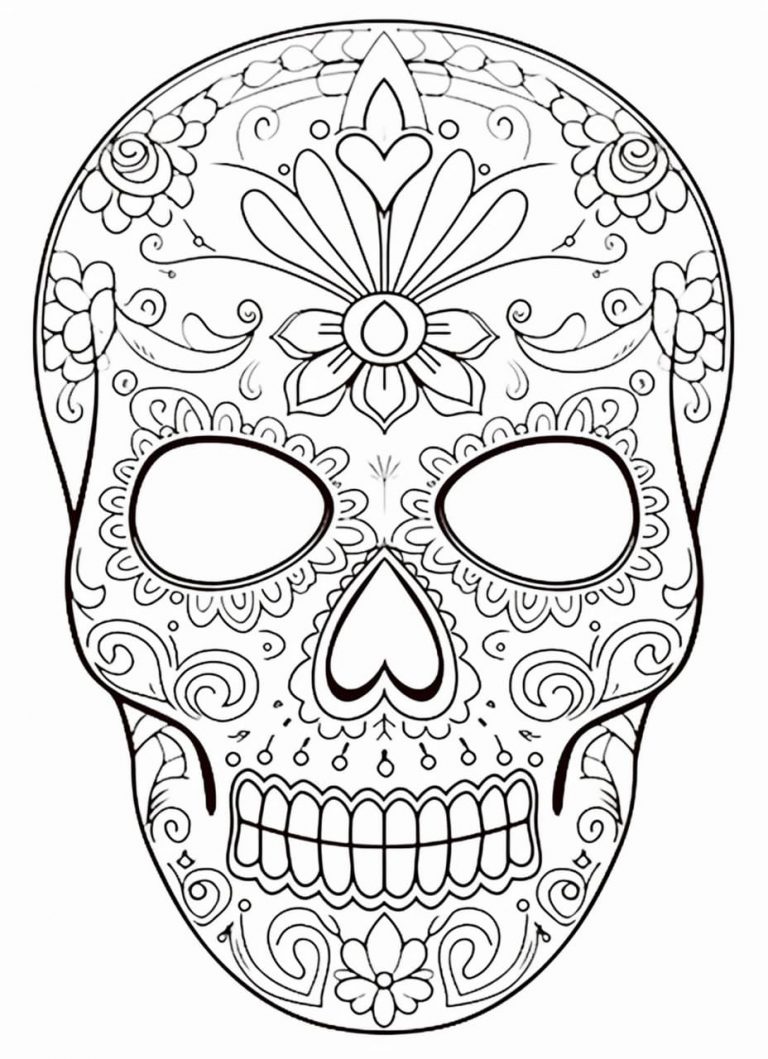 Día de los muertos Color Sheet (Free + Printable)