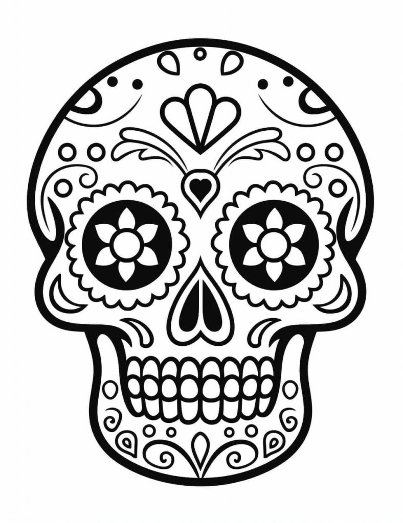 Día de los muertos Color Sheet (Free + Printable)