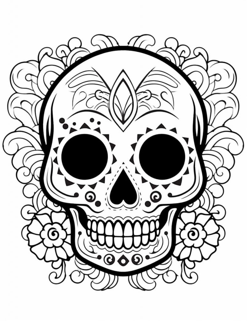 Día de los muertos Color Sheet (Free + Printable)