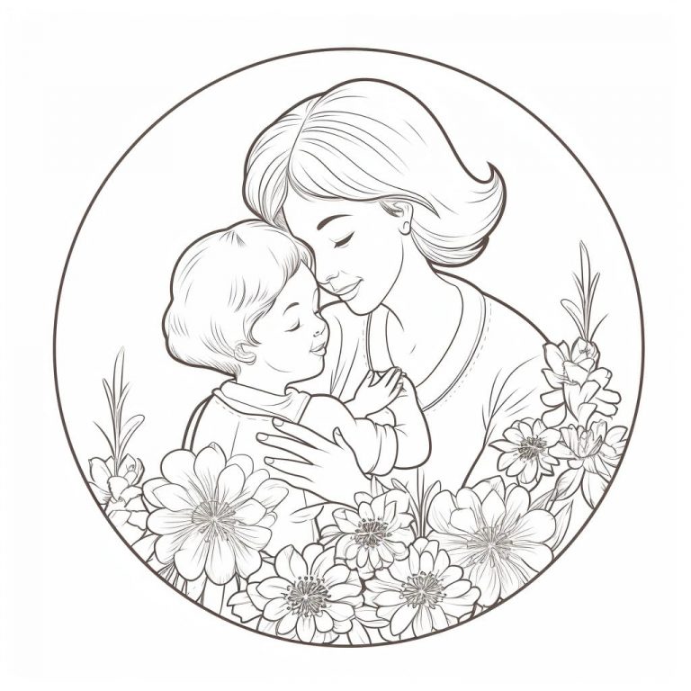 Día De La Madre Dibujos Para Imprimir Y Colorear Gratis Kokoprint