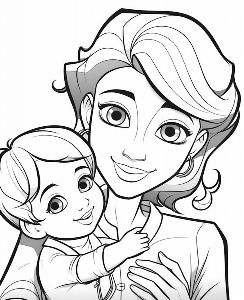 Día De La Madre Dibujos Para Imprimir Y Colorear Gratis Kokoprint