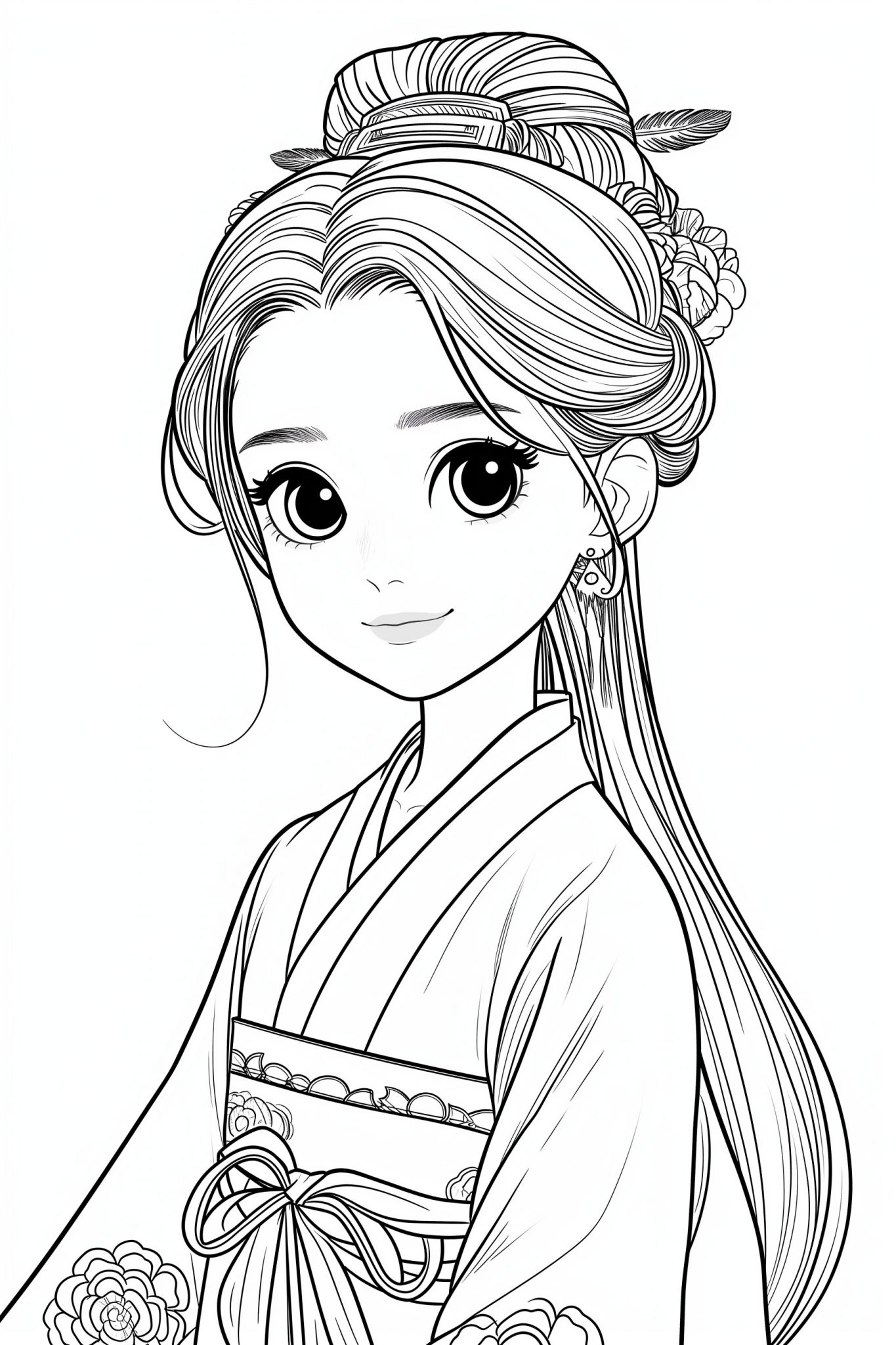 Manga coloring pages (printable & free) - Kokoprint.com