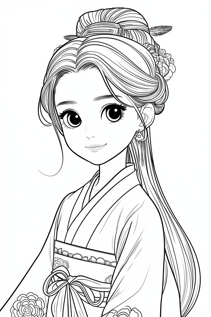 Manga coloring pages (printable & free) - Kokoprint.com