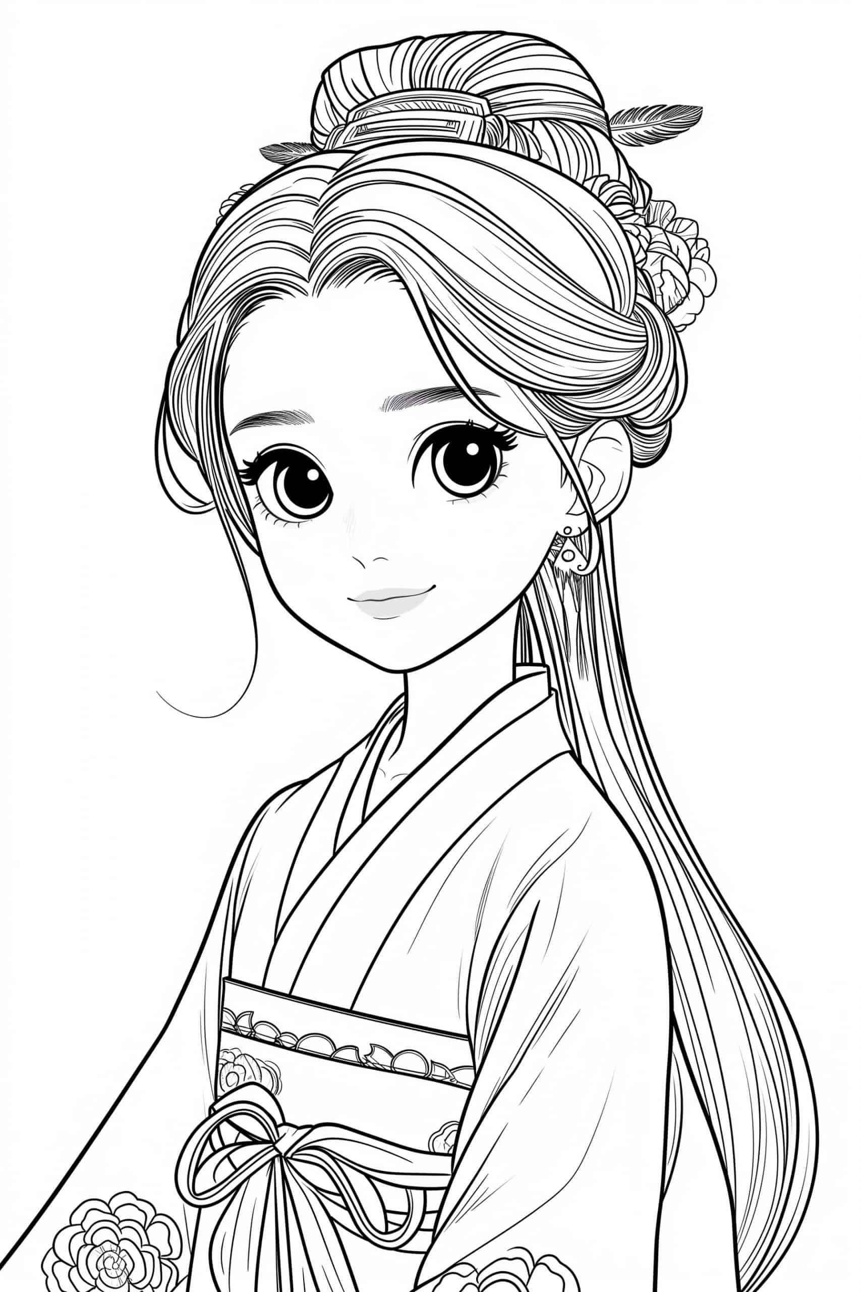 Manga coloring pages (printable & free) - Kokoprint.com