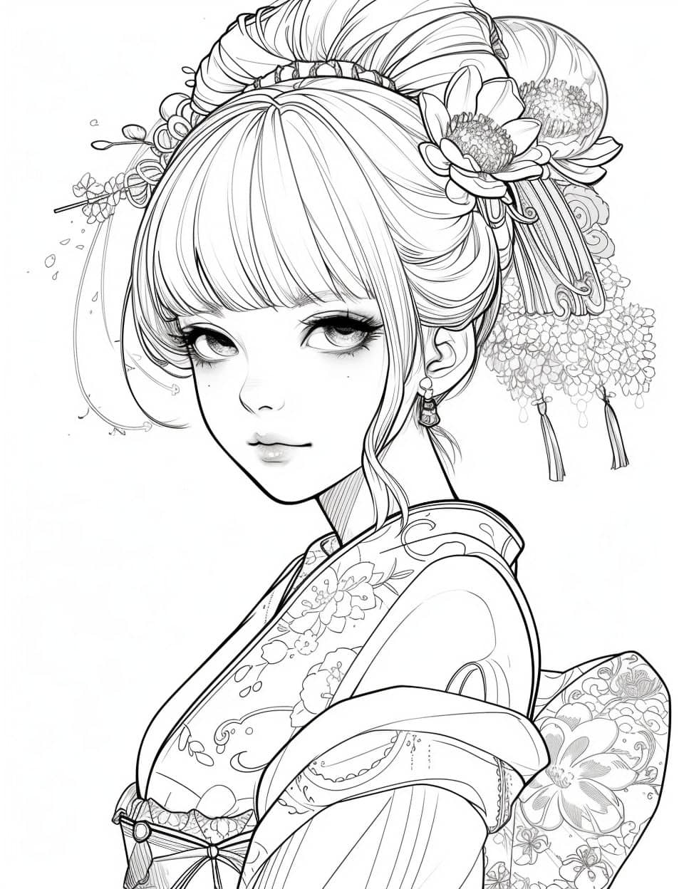 Manga coloring pages (printable & free) - Kokoprint.com