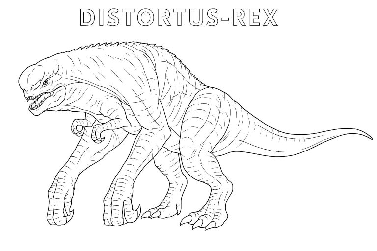 Distortus-Rex Coloring Pages (Free + Printable) | Kokoprint.com